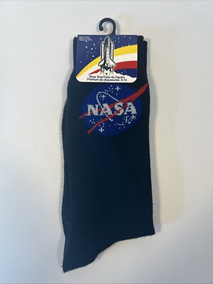 NASA Men's Socks Size 6-12 Black/Royal Blue USA Nasa Symbol New Sox | eBay