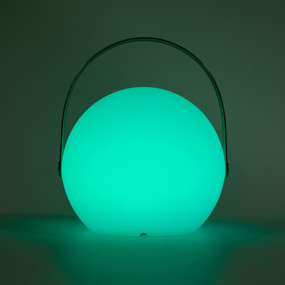 LED Table Lamp Sphere Dimmable w/ Handle Remote Control USB Battery ...