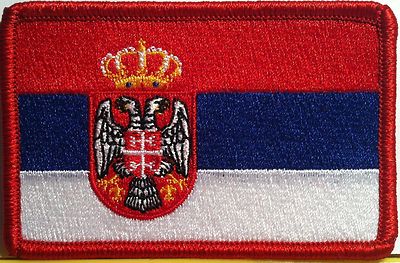 SERBIA Flag Patch W/ VELCRO® Brand Fastener Military Red Border #16 | eBay