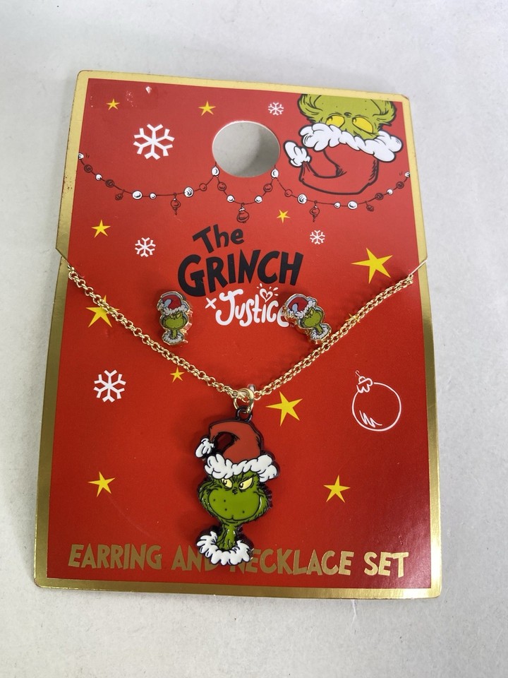 Dr. Seuss How the Grinch Stole Christmas Necklace and Earring Set NEW ...