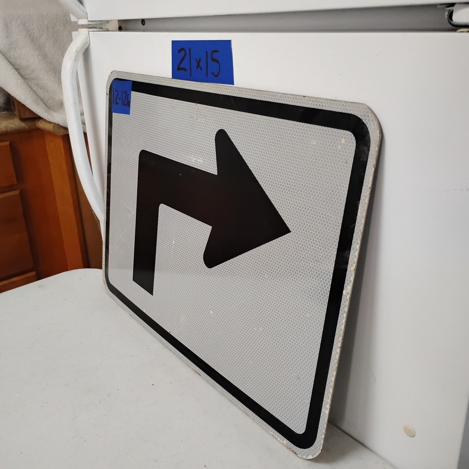 Authentic Traffic Highway Road Street Arrow Sign 90Degree Right 21" X ...