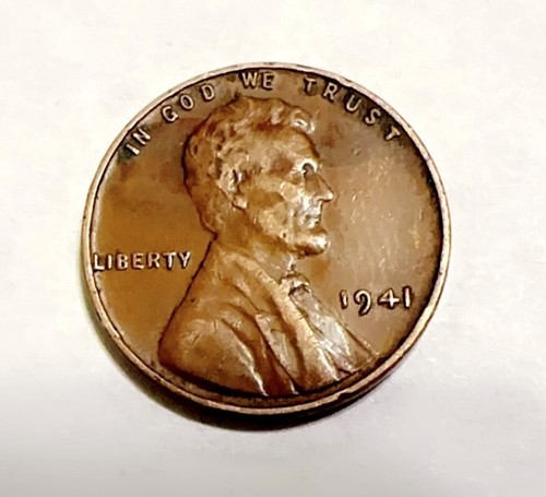 1941 Lincoln Wheat Penny NO Mint Mark, One Cent Coin, Rim Error "L" In ...