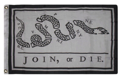 2x3 Join or Die Benjamin Franklin Snake Flag 2'x3' House Banner Brass ...