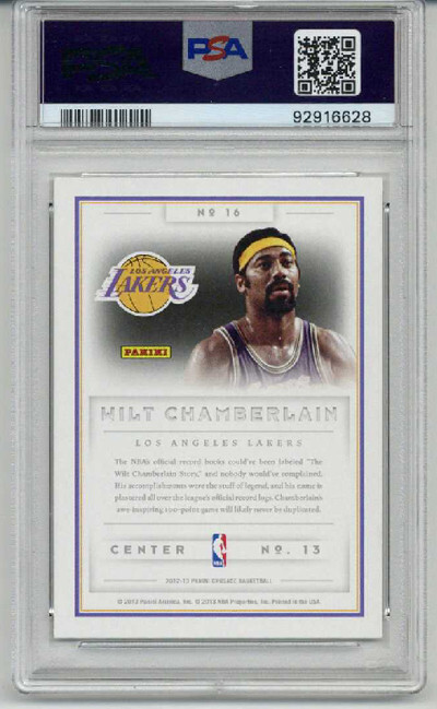 2012 PANINI CRUSADE ROYALTY #16 WILT CHAMBERLAIN CARD LAKERS PSA 10 LOW ...
