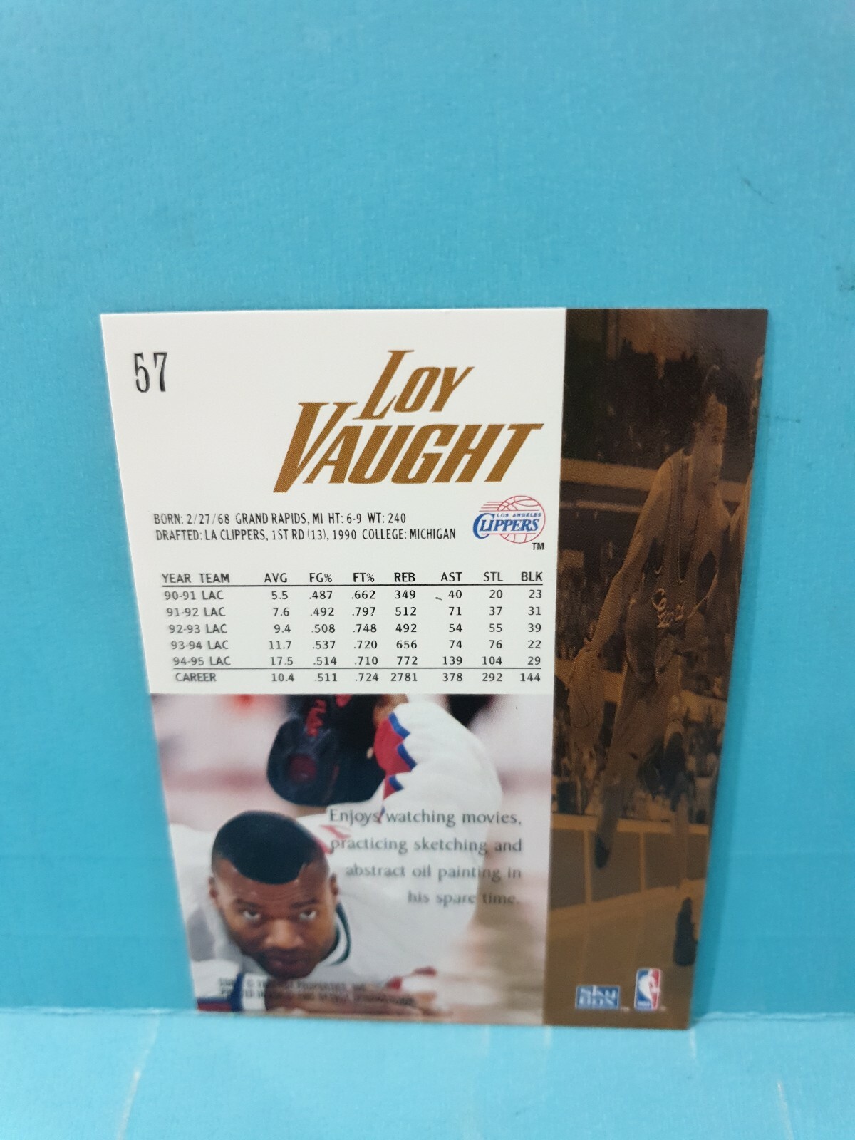 Loy Vaught🏆1995-96 Skybox Premium Series 1 #57 Basketball Card🏆FREE ...