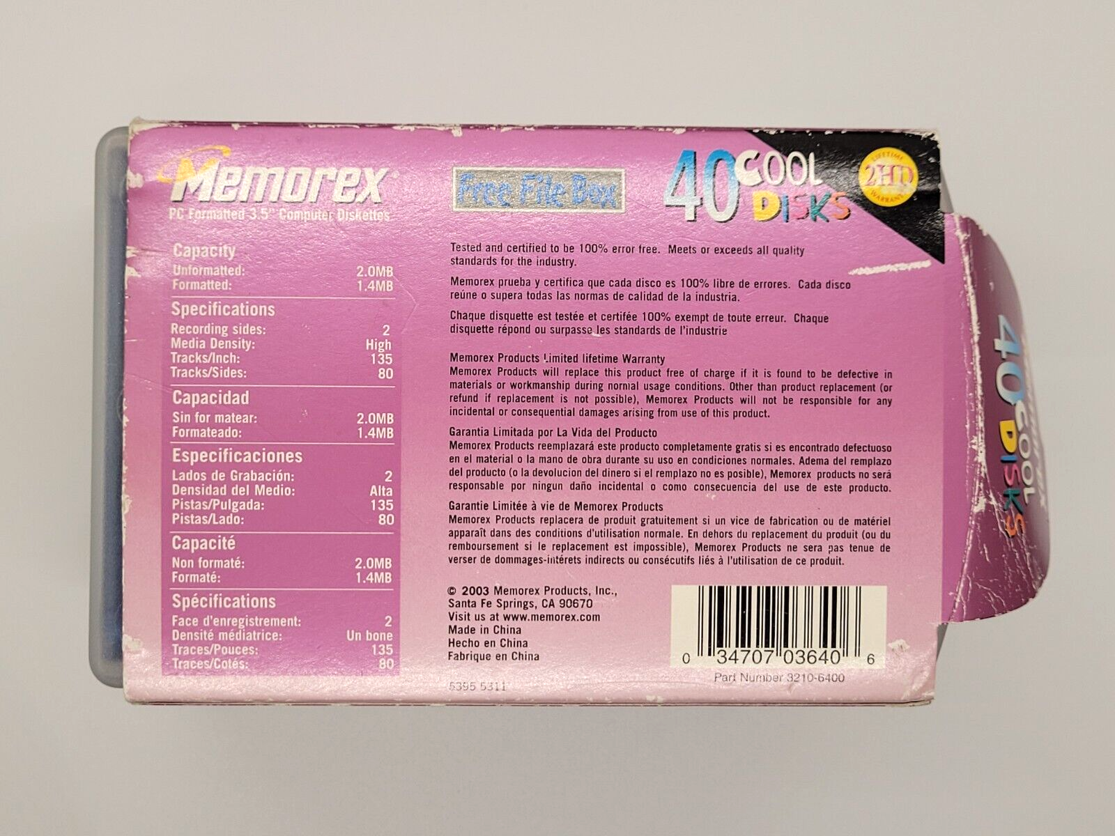 Memorex Cool Floppy 39 Disks PC Formatted 3.5" Diskettes File Open Box ...