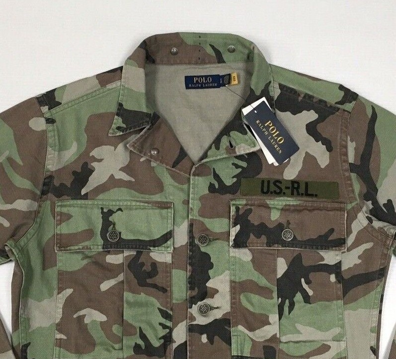 Polo Ralph Lauren Military Army Camo Officer Soldier Camp Overshirt ...
