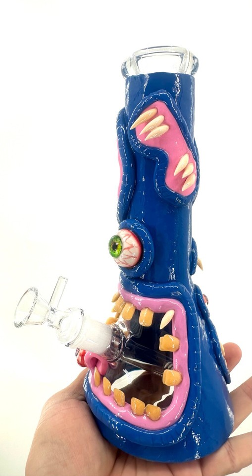10" 3D Glass Bongs Smoking Glass Water Pipe with 14mm catcher | eBay