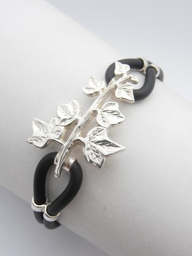 Branch Of Ivy: Bracelet Silver 925 And Rubber - Bracelet Lucky Charm | eBay