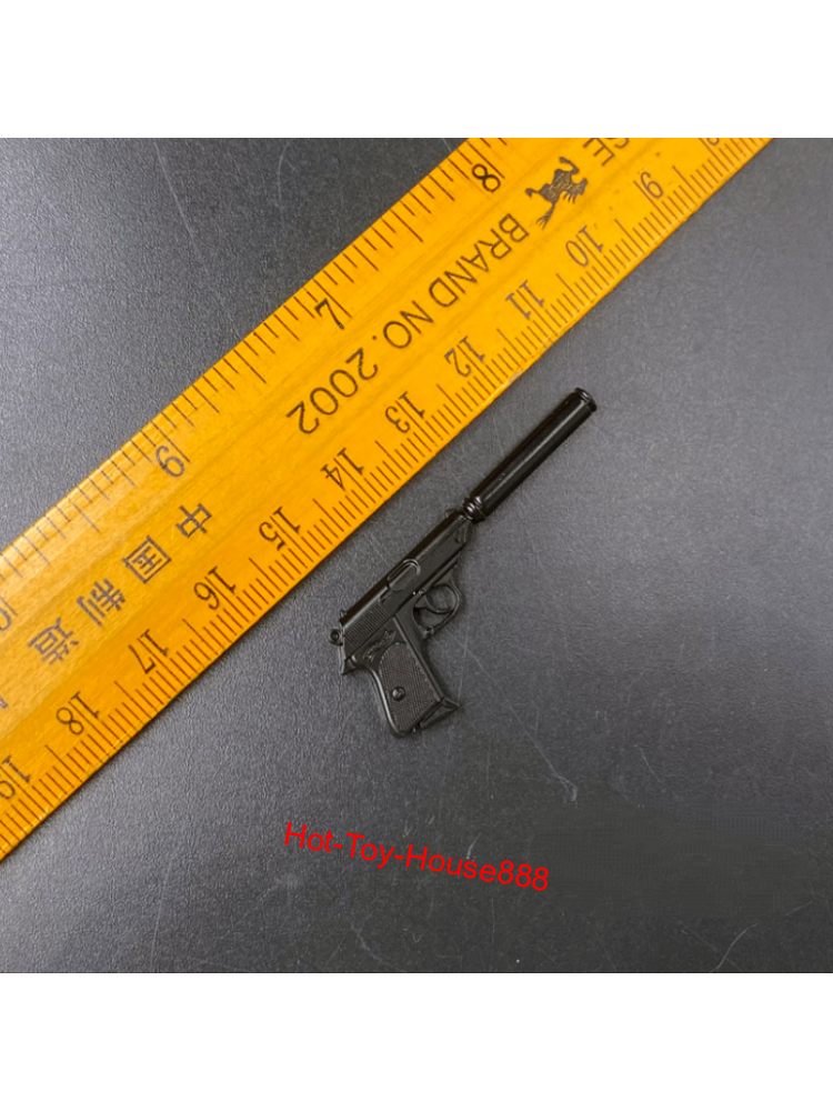 1/6 Scale Mini Ppk Gun Model with Silencer for 12" Action Figure Sodier ...