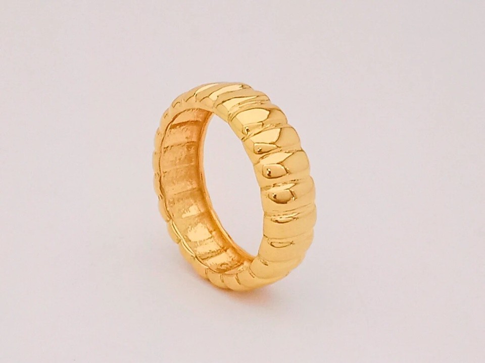 6mm Wide Fluffy Band Ring - Charlotte Band Ring - Ribbed Band Ring ...