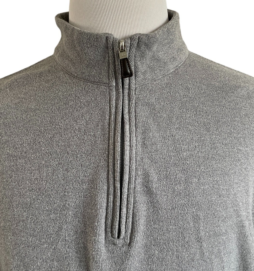 Men's PETER MILLAR Gray Tri Blend Melange Fleece 1/4 Zip Golf Pullover ...
