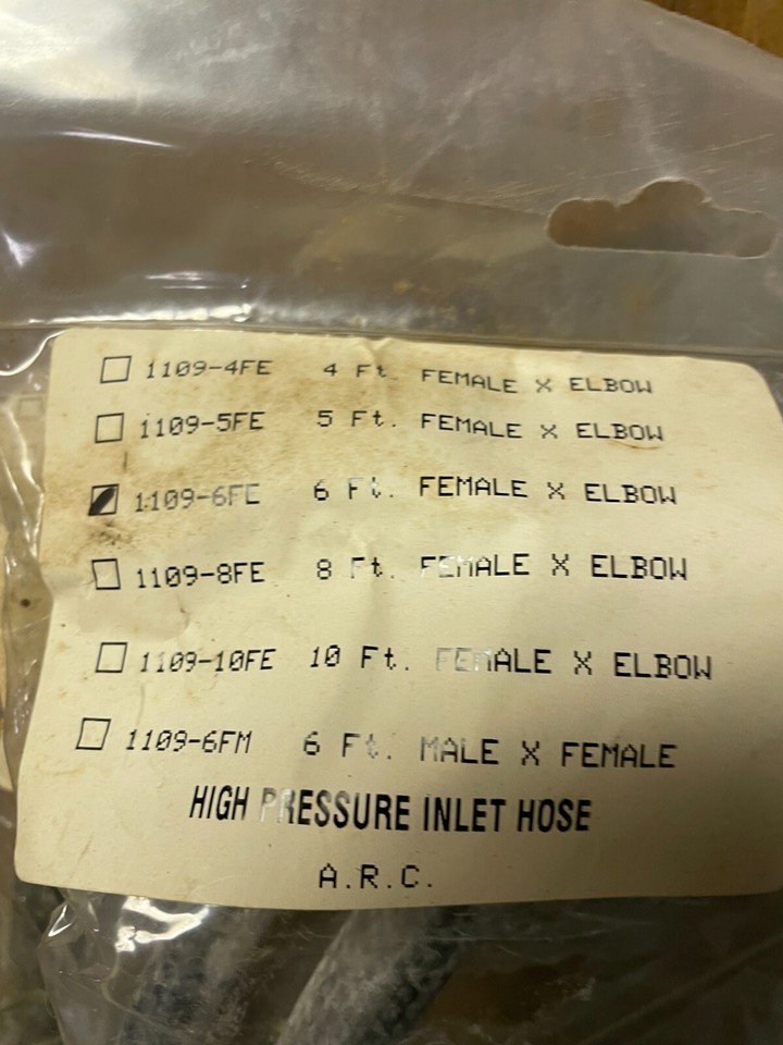 Washing Machine High Pressure Inlet Hose Rubber 3/8" x 6 ft. 1 Hose NEW ...