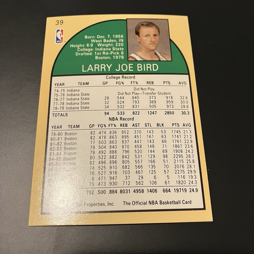 1990 NBA Hoops Larry Bird Boston Celtics #39 Card | eBay