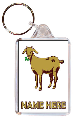 Personalised Goat / Goats Keyring Children/Childs/Kids/ Gift School ...