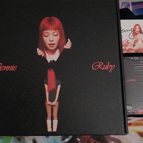 Jennie Ruby signed postcard kpop CD album Boxset tee t-shirt Blackpink ...