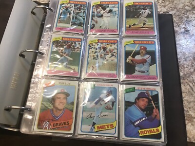1980 Topps baseball set except no Henderson. In plastic and notebook ...