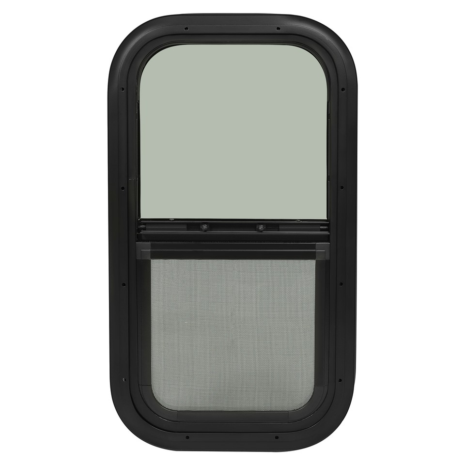 12" x 22" Vertical Slide RV Window w/Trim Ring & Mounting Kit For Cargo ...