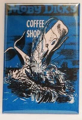 Moby Dick Coffee Shop Magnet 2"x3" Fridge or Locker Vintage Sign Retro ...
