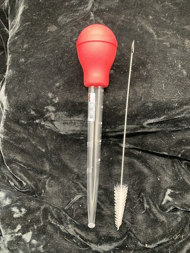 HOLIDAY TIME Plastic Turkey Chicken Basters, RED W/ CLEANING BRUSH 11. ...