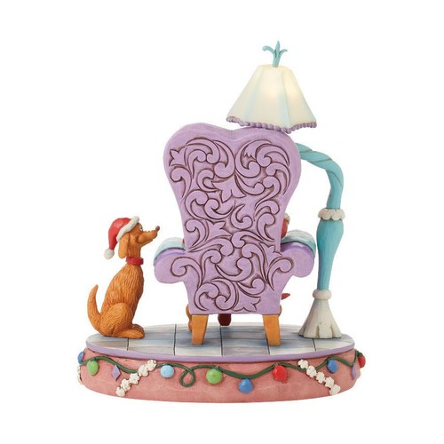 Jim Shore The Grinch In Large Chair With Light-Up Lamp Figurine 6015213 ...