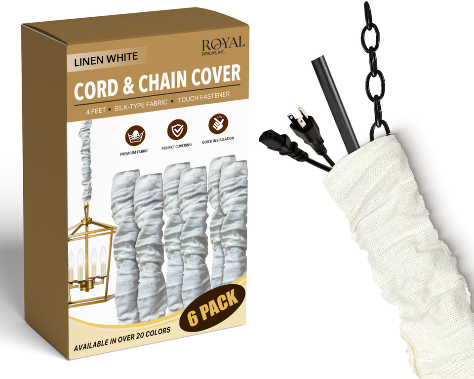 Royal Designs, Inc. Decorative Fabric Cord Cover Chandelier Chain Cover ...