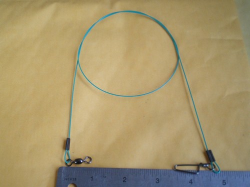 15 PCS. S. STEEL WIRE SPINNER LEADER 12" 100 LBS TEST W/COASTLOCK SNAP ...