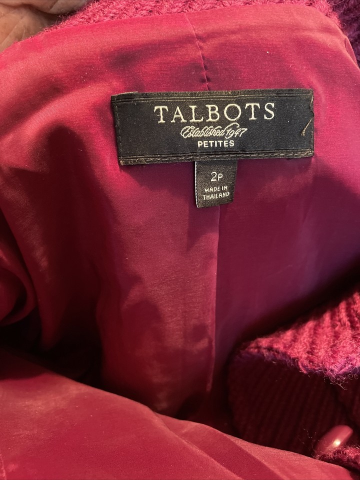 Talbots Textured lightweight Knit Coat Jacket Blazer Wool Blend spring ...