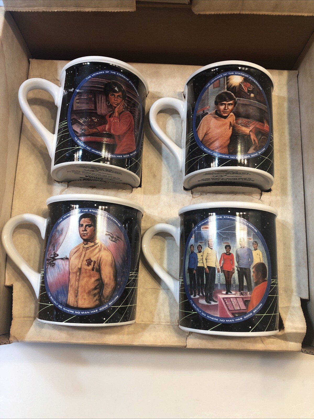 Star Trek Mugs Original TV Series Set of 4 Ceramic Ernst 1986 Vintage ...