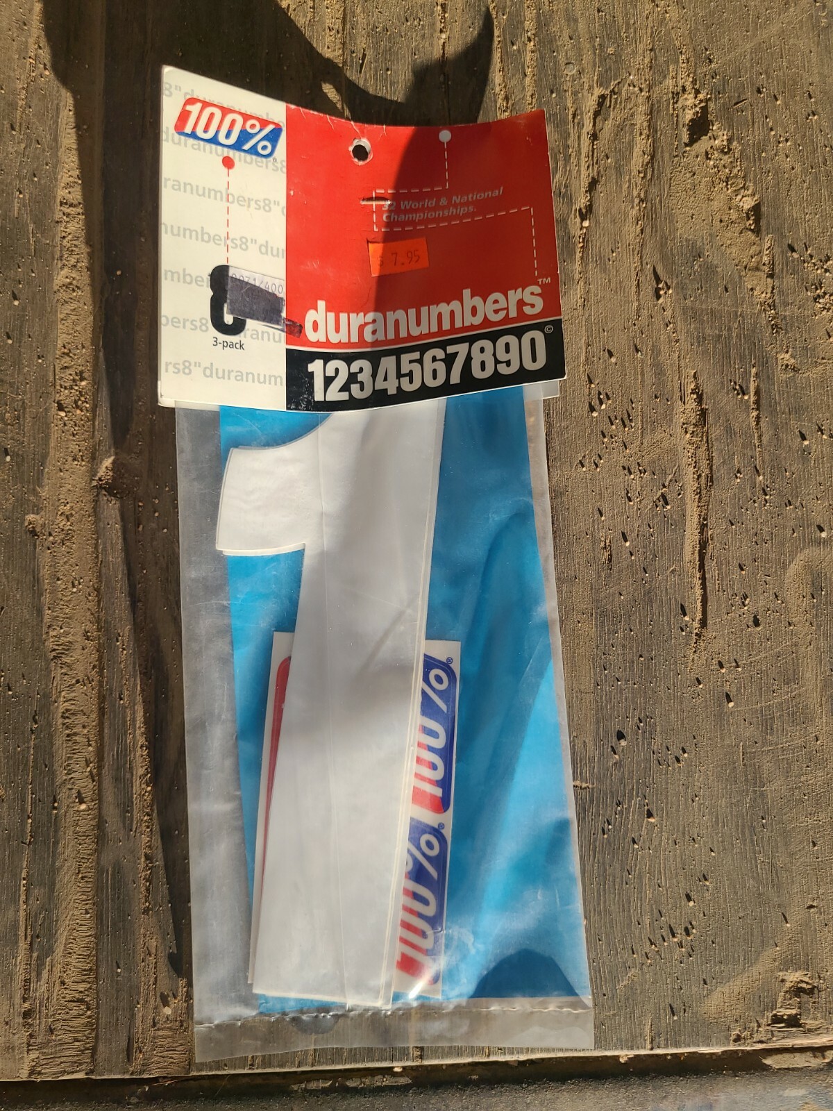 white number 1 8" dirt bike quad atv number plate stickers | eBay