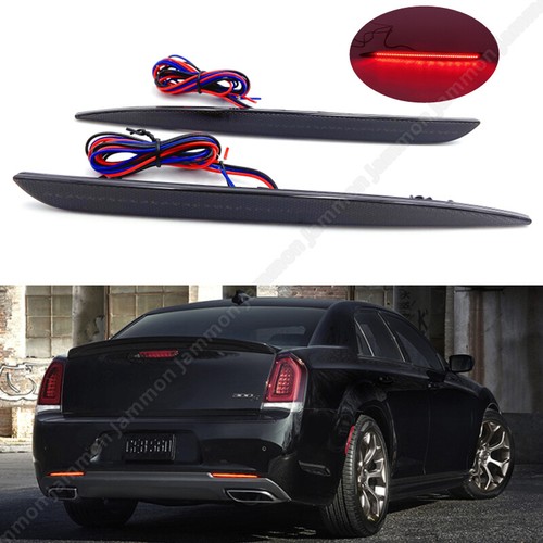 For 2015-22 Chrysler 300 Smoked Rear Bumper Reflector LED Tail Brake ...