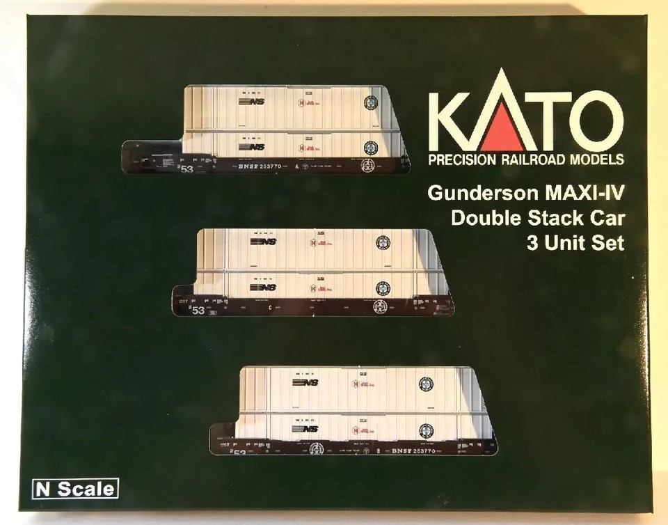 Kato N Scale ~ New 2025 ~ TTX Gunderson MAXI-IV Well Car ~ BNSF / NS ...