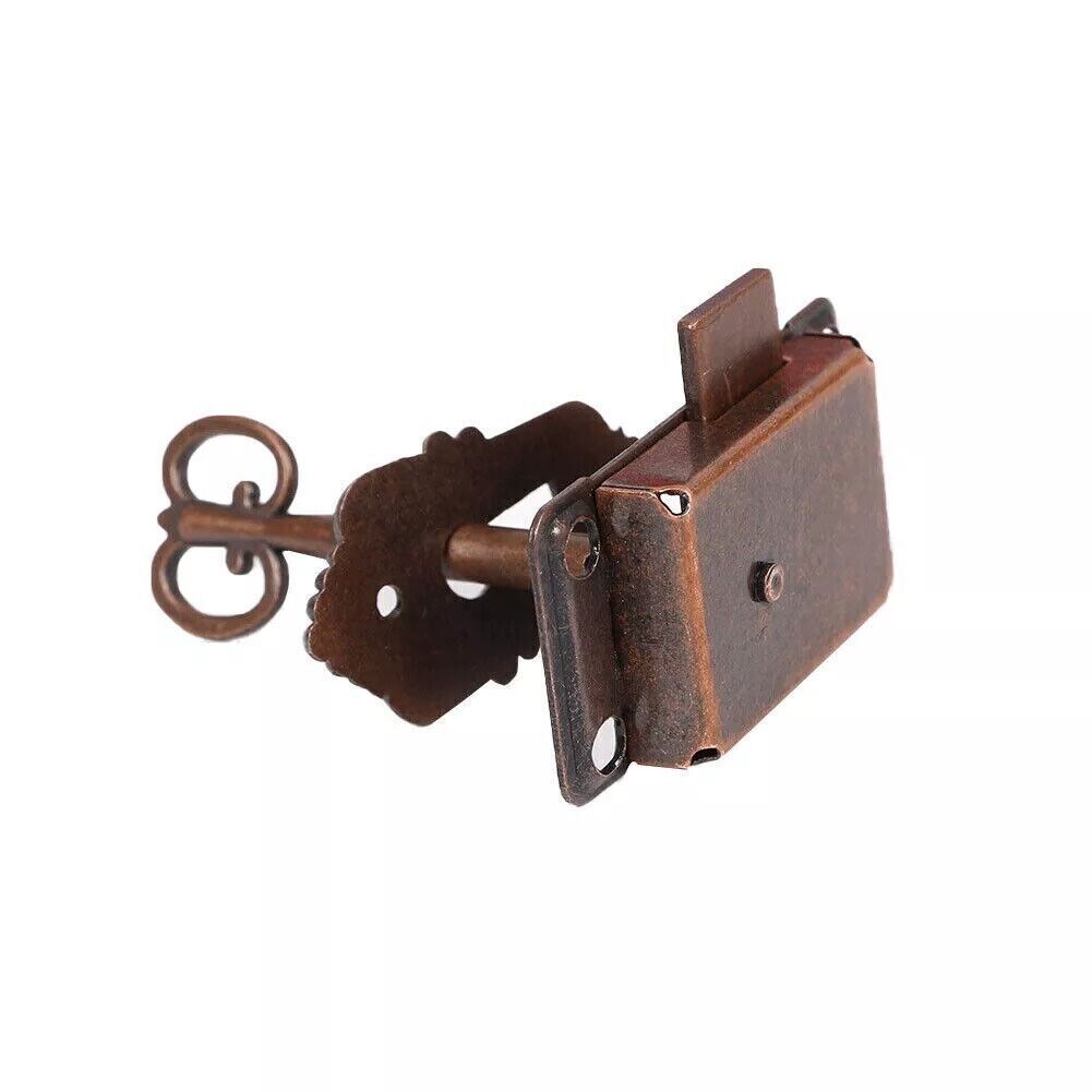 For Cabinet Doors Antique Bronze Lock Set Curio Cabinet Lock Easy ...