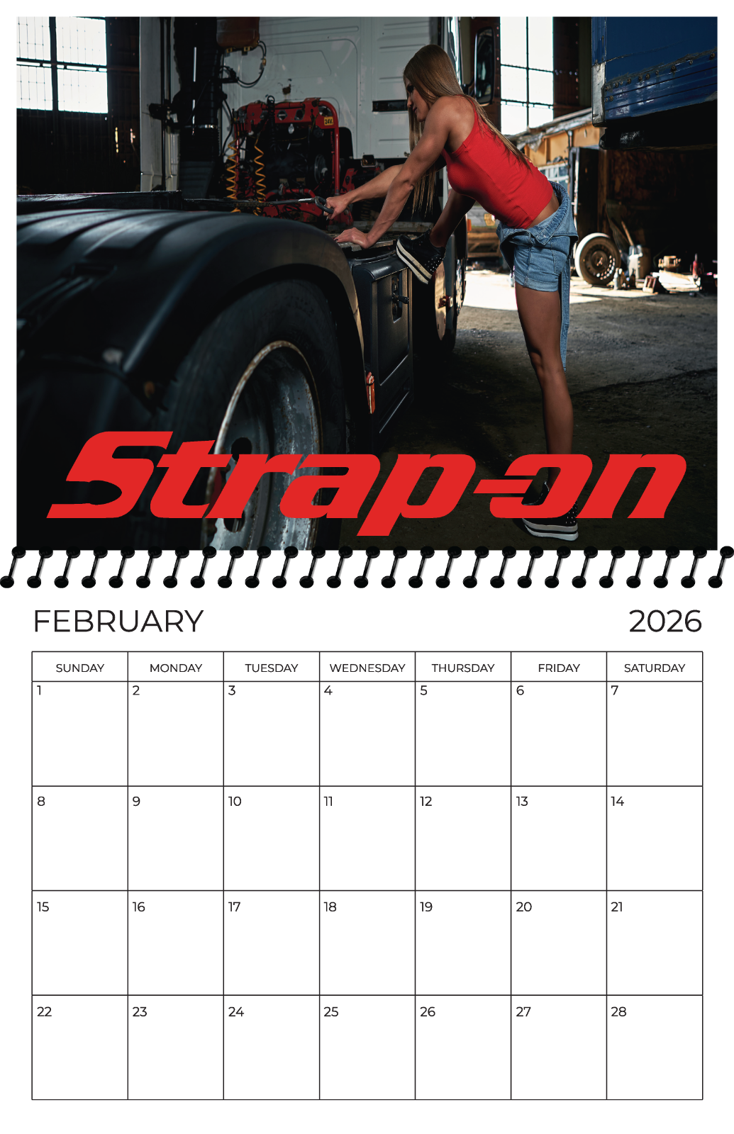 Snap-On Tools 2026 Calendar Pin-Up – Full Color Spiral Bound Spoof ...