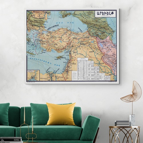 1900 Armenian Language Map of Ottoman Empire – Regions & Dialects Print ...