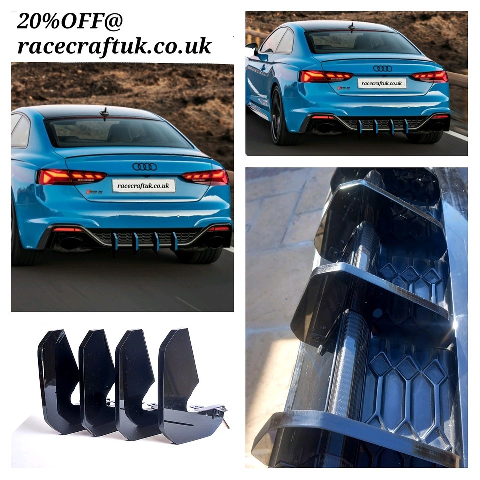 AUDI RS5 DIFFUSER FINS AUDI RS5 REAR BUMPER AGRESSIVE DIFFUSERS, 2020 ...