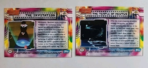1999 Topps Pokemon Mewtwo Strikes #13 #18 The Invitation Temple Silver ...
