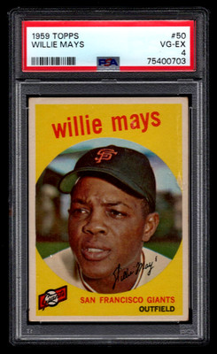 WILLIE MAYS 1959 TOPPS BASEBALL CARD #50 PSA 4 VG/EX CENTERED PERFECTLY ...
