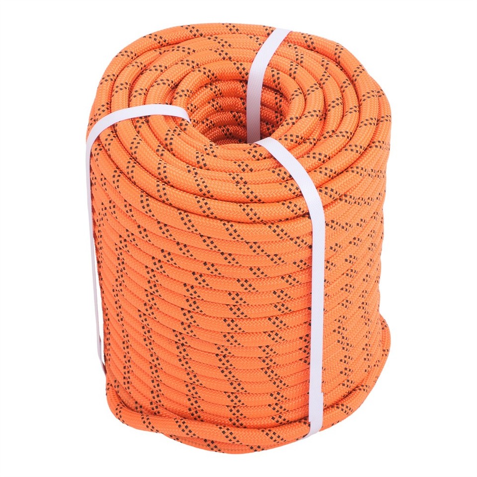Orange & Black 48 Strand Polyester Braided Rope For Outdoor Protective ...