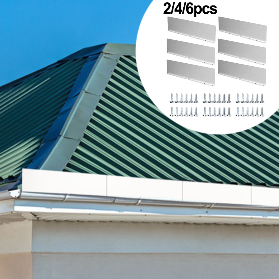 Aluminum Rainwater Deflector Plate Set for Roof Gutters Baffle Splash ...