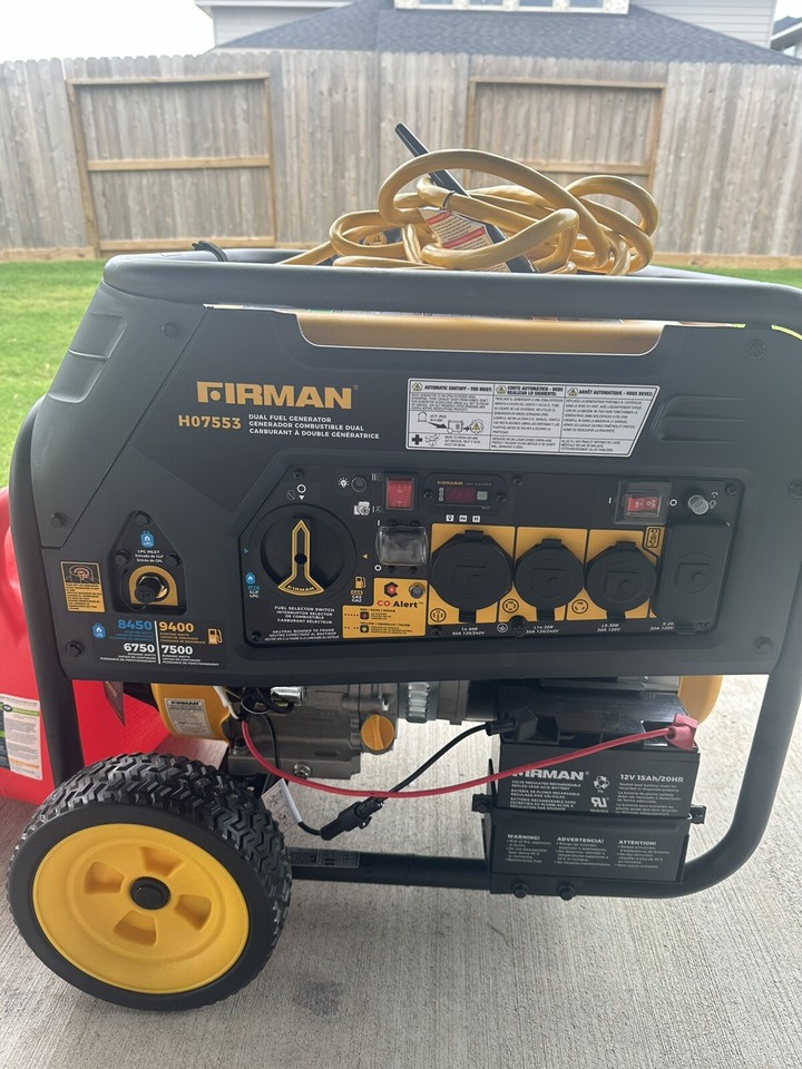 Firman H07553 7500W Dual Fuel Generator - Black & Yellow | eBay