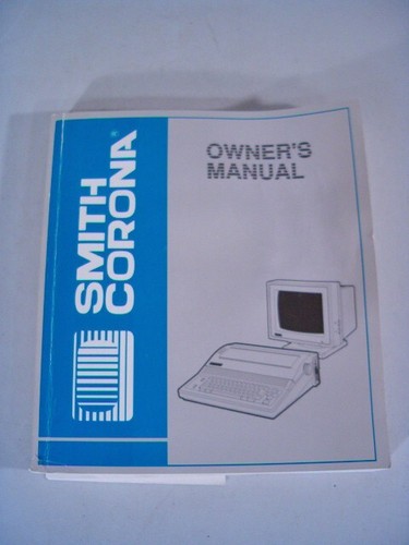 Owner's manual Smith Corona Electric Word Processor Typewriter PWP 3800 ...