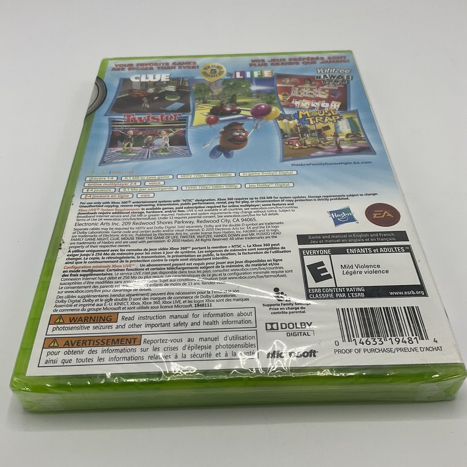 Hasbro Family Game Night 3 (Microsoft Xbox 360, 2010) NEW & SEALED ...