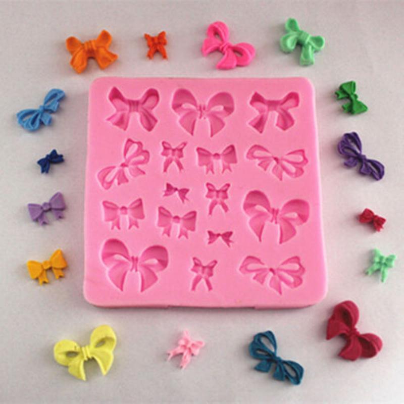 16 BOW RIBBON KNOT Silicone Fondant Cake Topper Mold Mould Chocolate ...