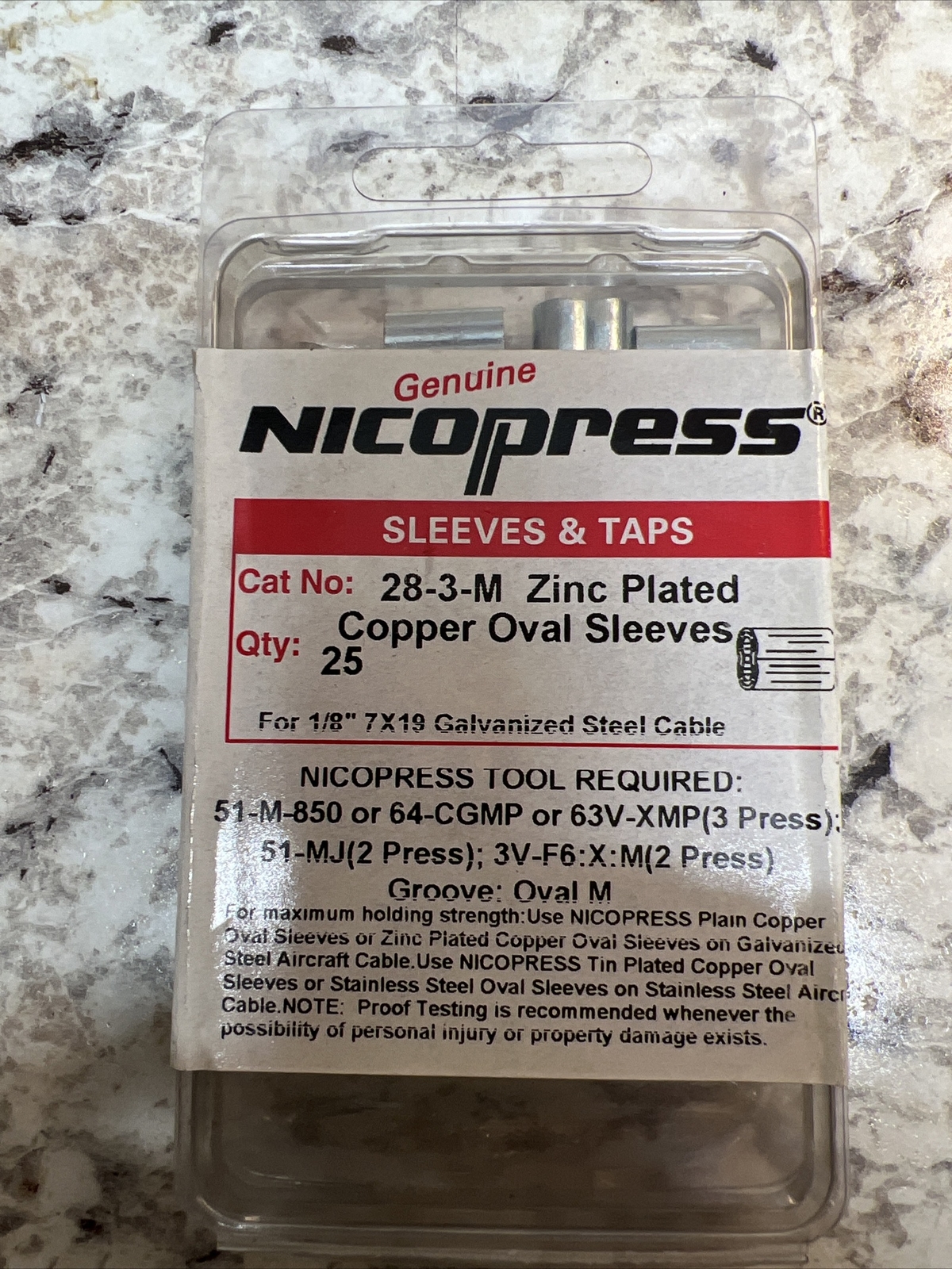 Nicopress Genuine Sleeves & Taps 28-3-M Zinc Plated Copper Oval Sleeves ...