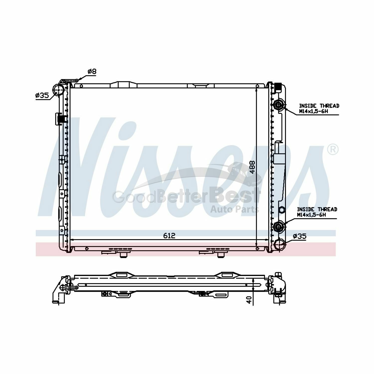 One New Nissens Radiator Front 62679A 1245000302 for Mercedes MB | eBay