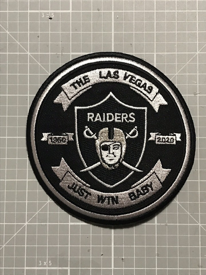 OAKLAND RAIDERS AFL JERSEY PATCH 1960-2020 ANNIVERSARY "JUST WIN BABY ...