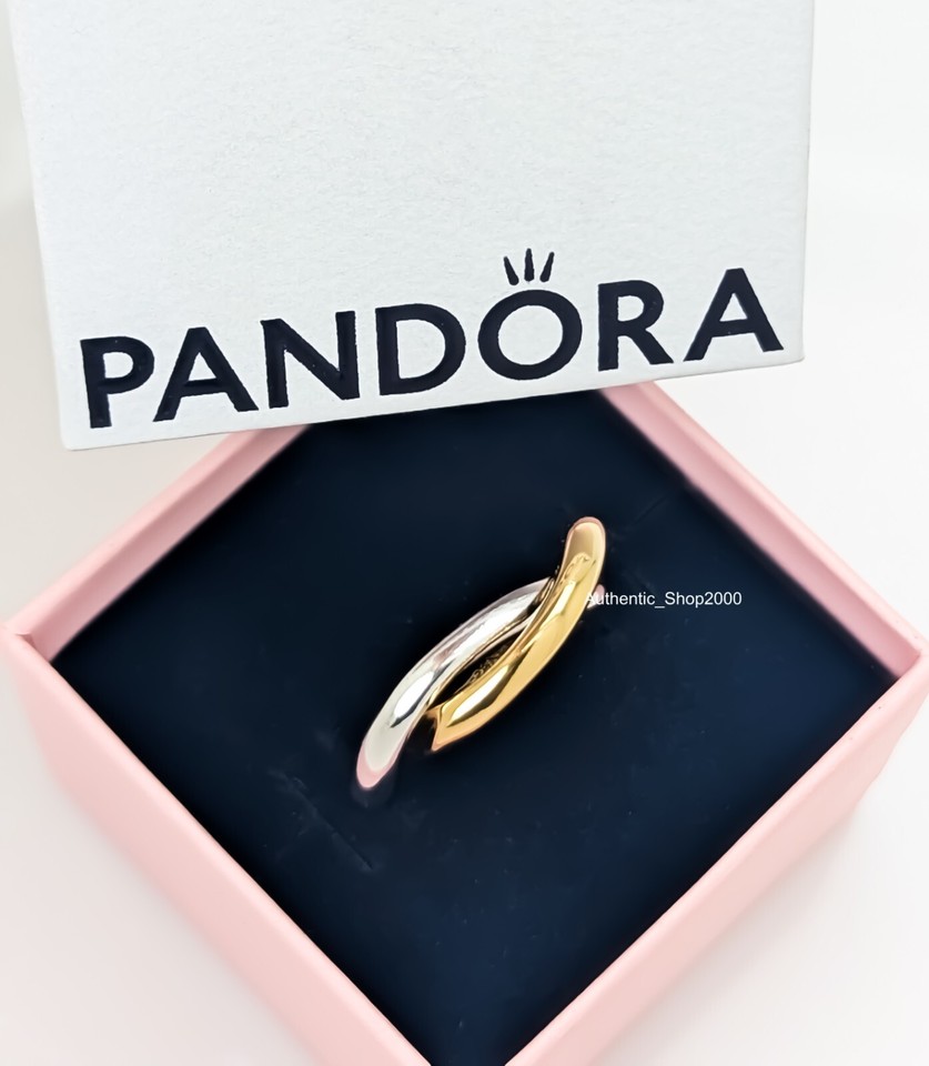 New 100% Authentic PANDORA Essence Two-tone Entwined Bands Ring ...