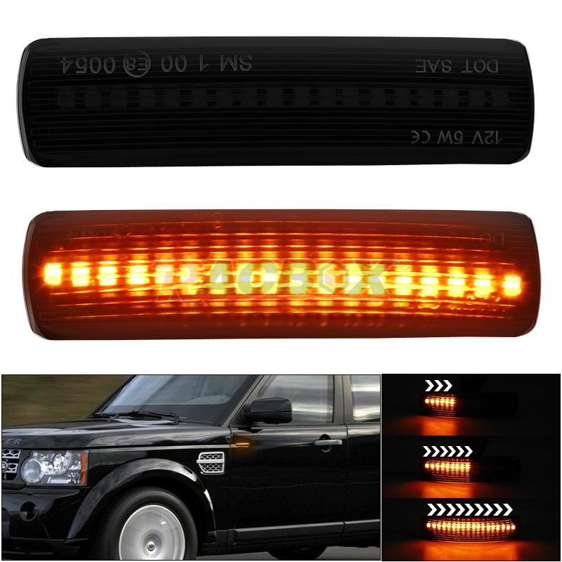 Smoke Amber LED Turn Signal Side Marker Lights For 06-13 Range Rover ...