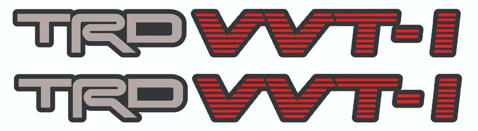 TRD VVTI with Background Color vinyl Sticker Decals - VVTI TRD - SET of ...
